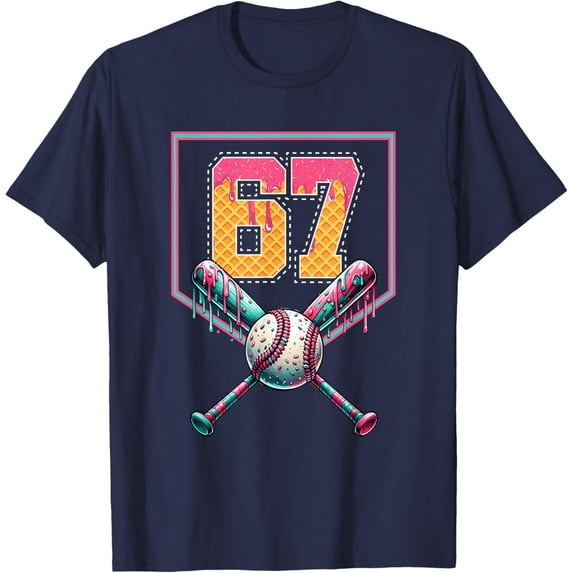 Baseball Drip Number 67 Player Or 67th Birthday T-Shirt,Full Sizes S ...