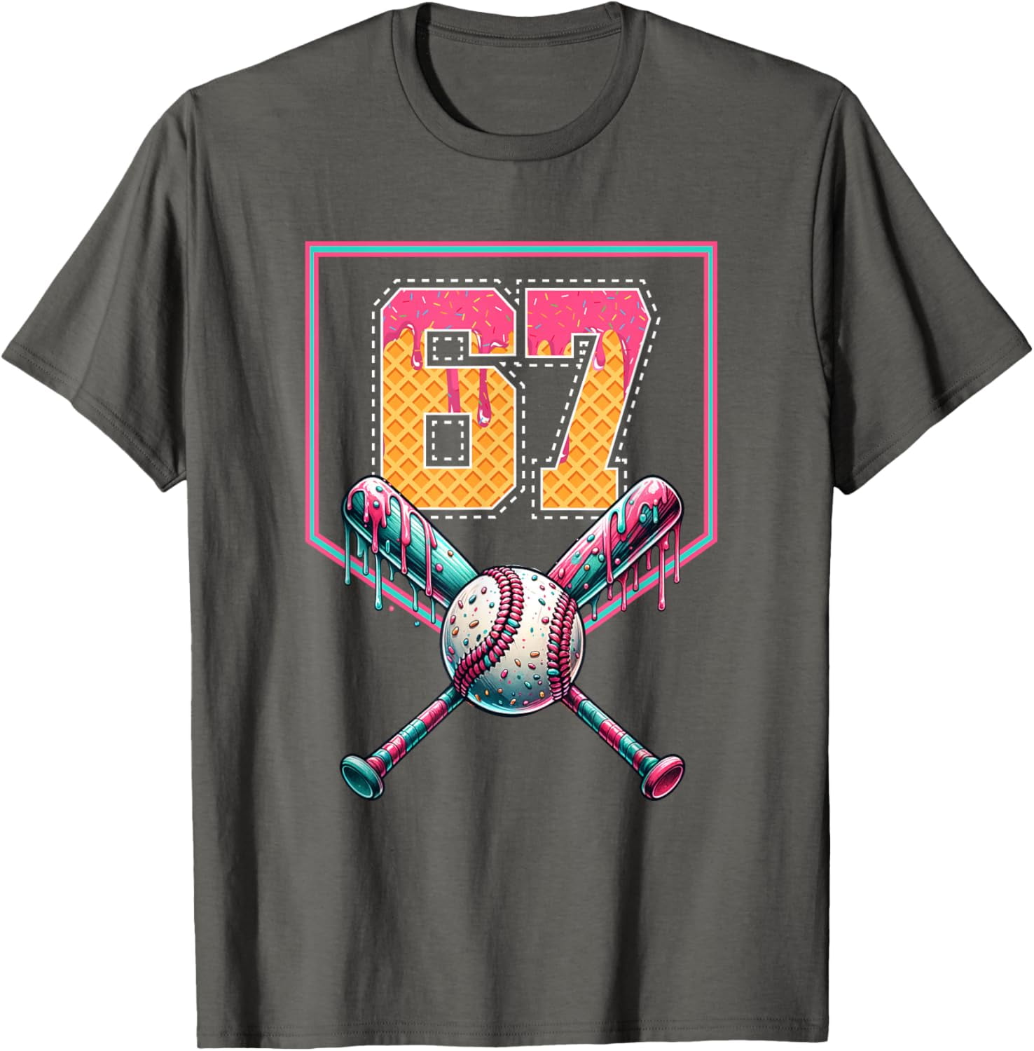 Baseball Drip Number 67 Player Or 67th Birthday T-Shirt,Full Sizes S ...