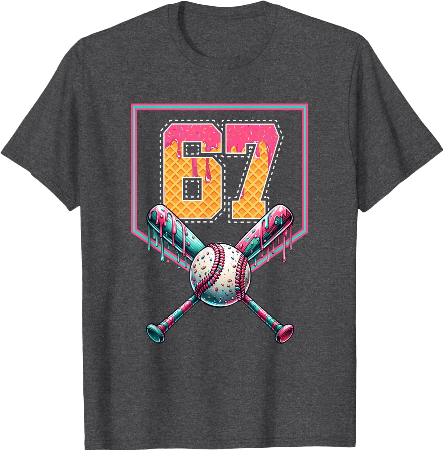 Baseball Drip Number 67 Player Or 67th Birthday T-Shirt,Full Sizes S ...