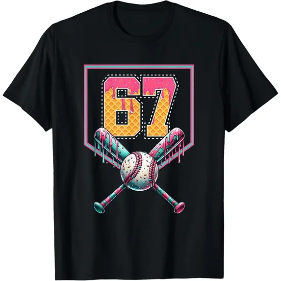 Baseball Drip Number 67 Player Or 67th Birthday T-Shirt - Walmart.com
