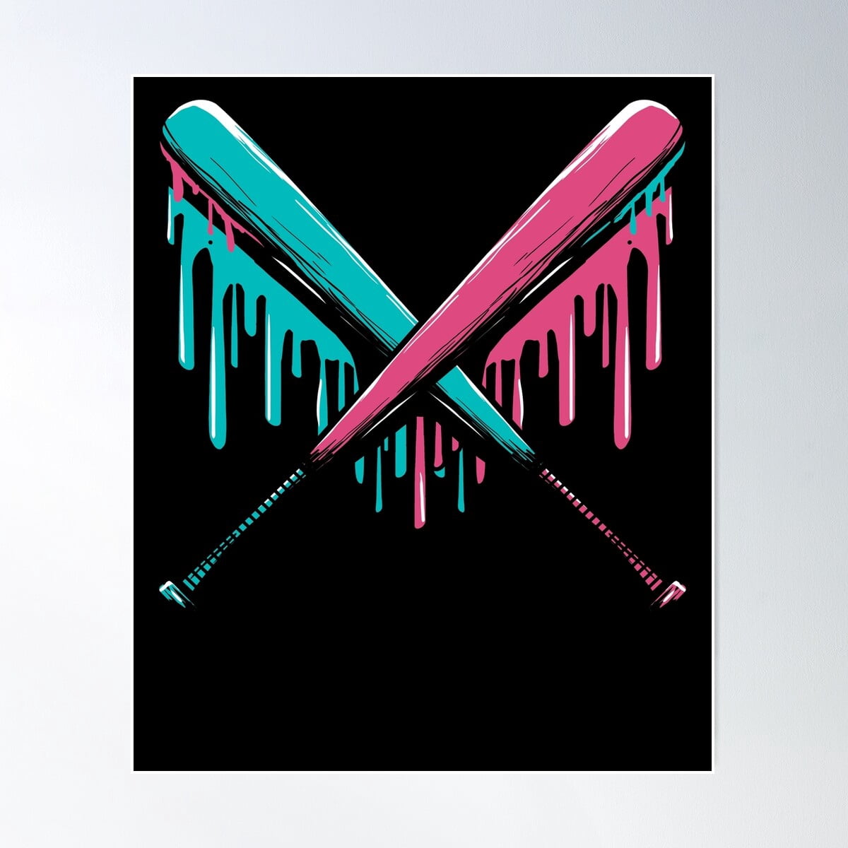Baseball Drip Sprinkles Baseball Bat Baseball Drip Gear Poster Wall Art ...