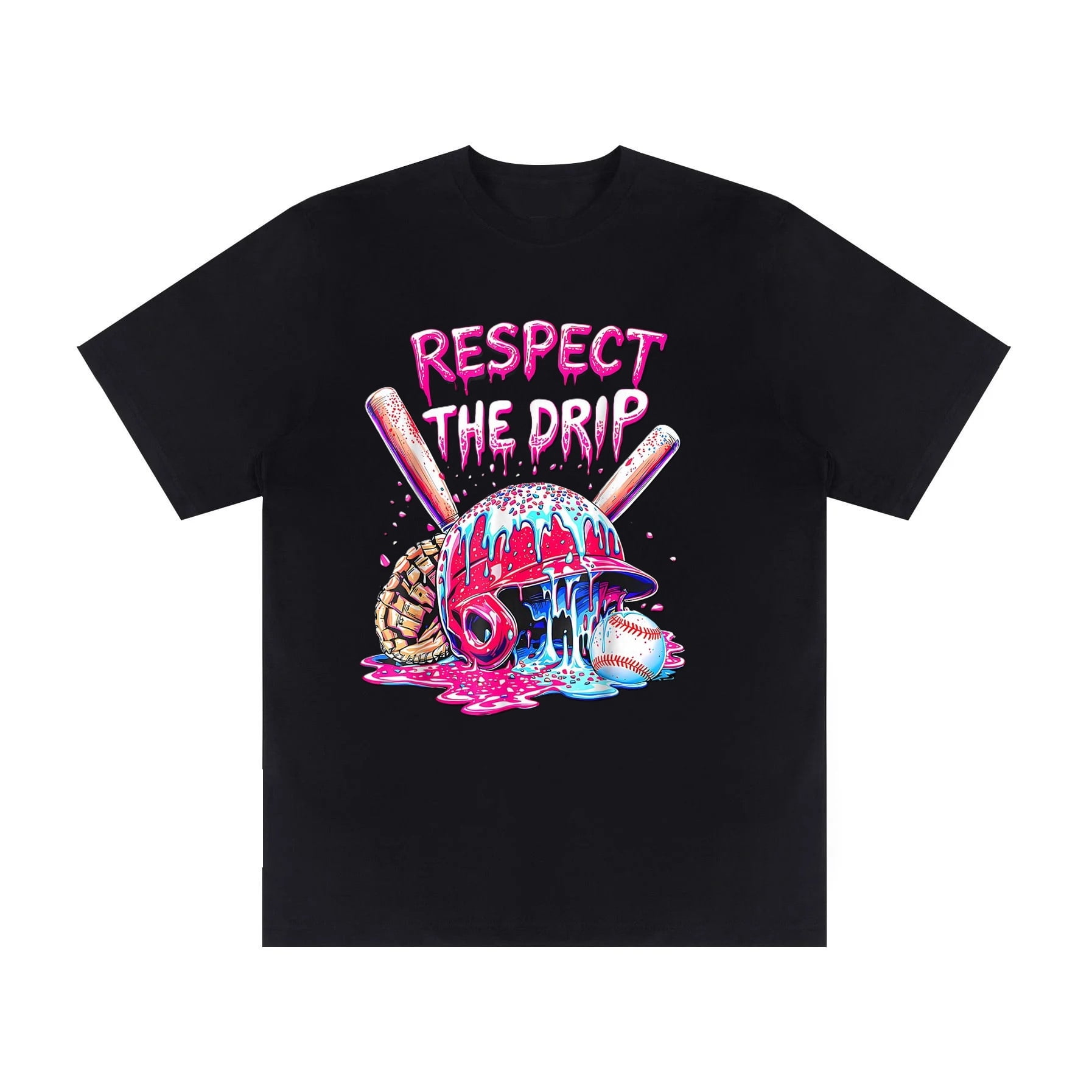 Baseball Drip T Shirt Respect the Drip Sports Fan Outfit - Walmart.com