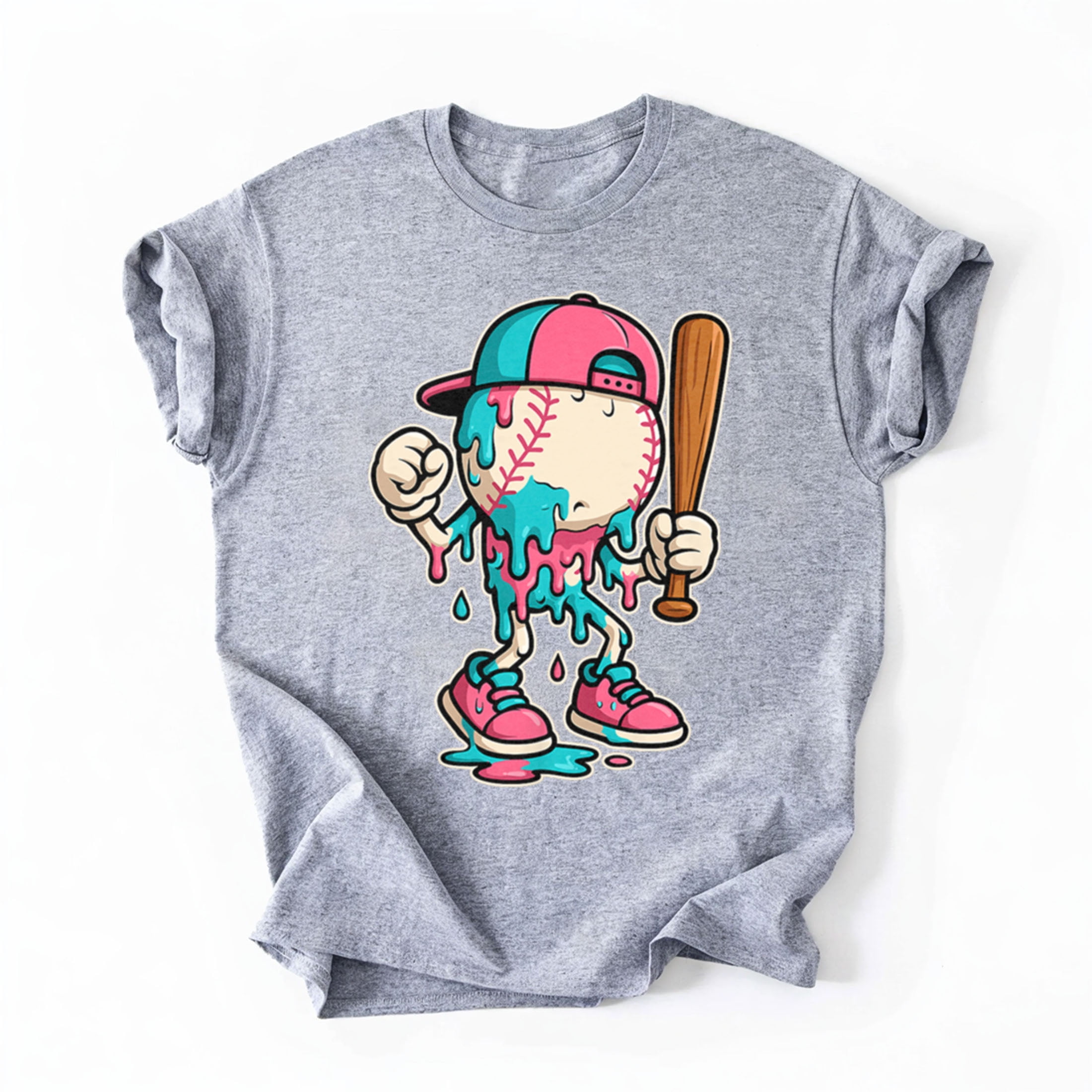 Baseball Drip for Boys Ice Cream Drip Baseball T-Shirt, Multicolors ...