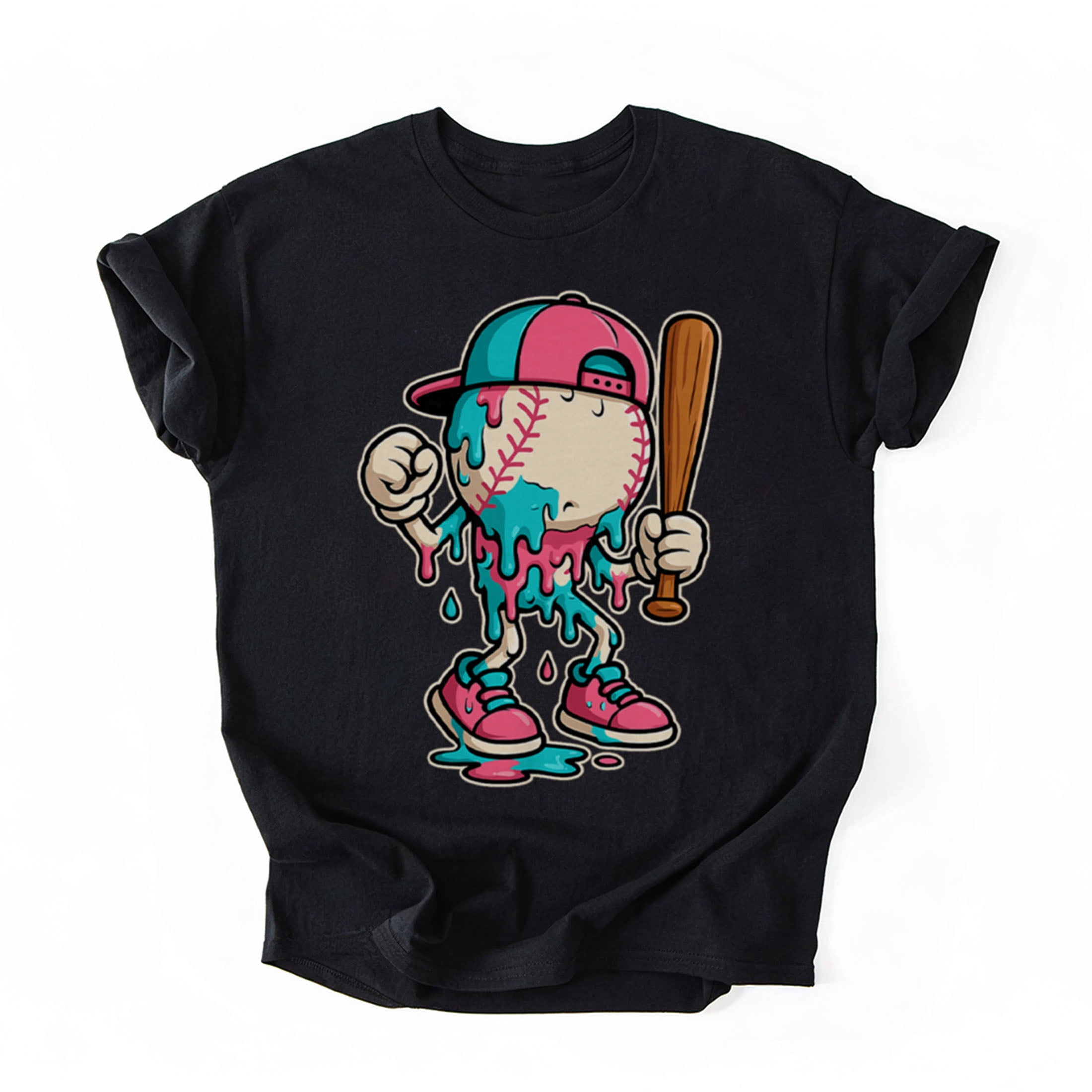Baseball Drip for Boys Ice Cream Drip Baseball T-Shirt, Multicolors ...
