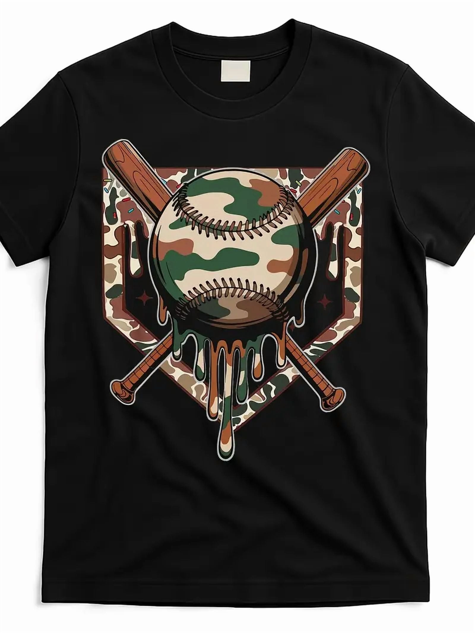 Baseball Drip for Ice Cream Dripping Baseball Camo T Shirt_Bdf3572664 ...