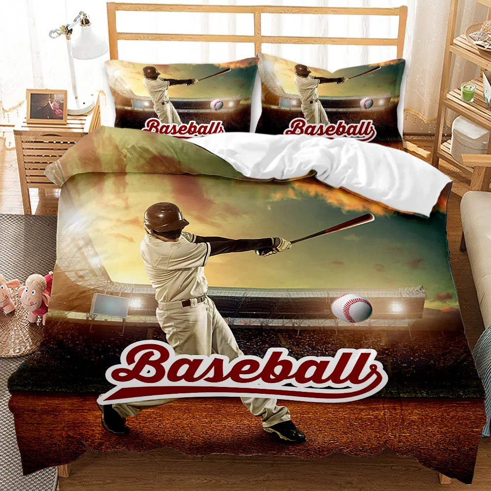 Baseball Duvet Cover Abstract Ball Sports Baseball Bat Bedding Set ...