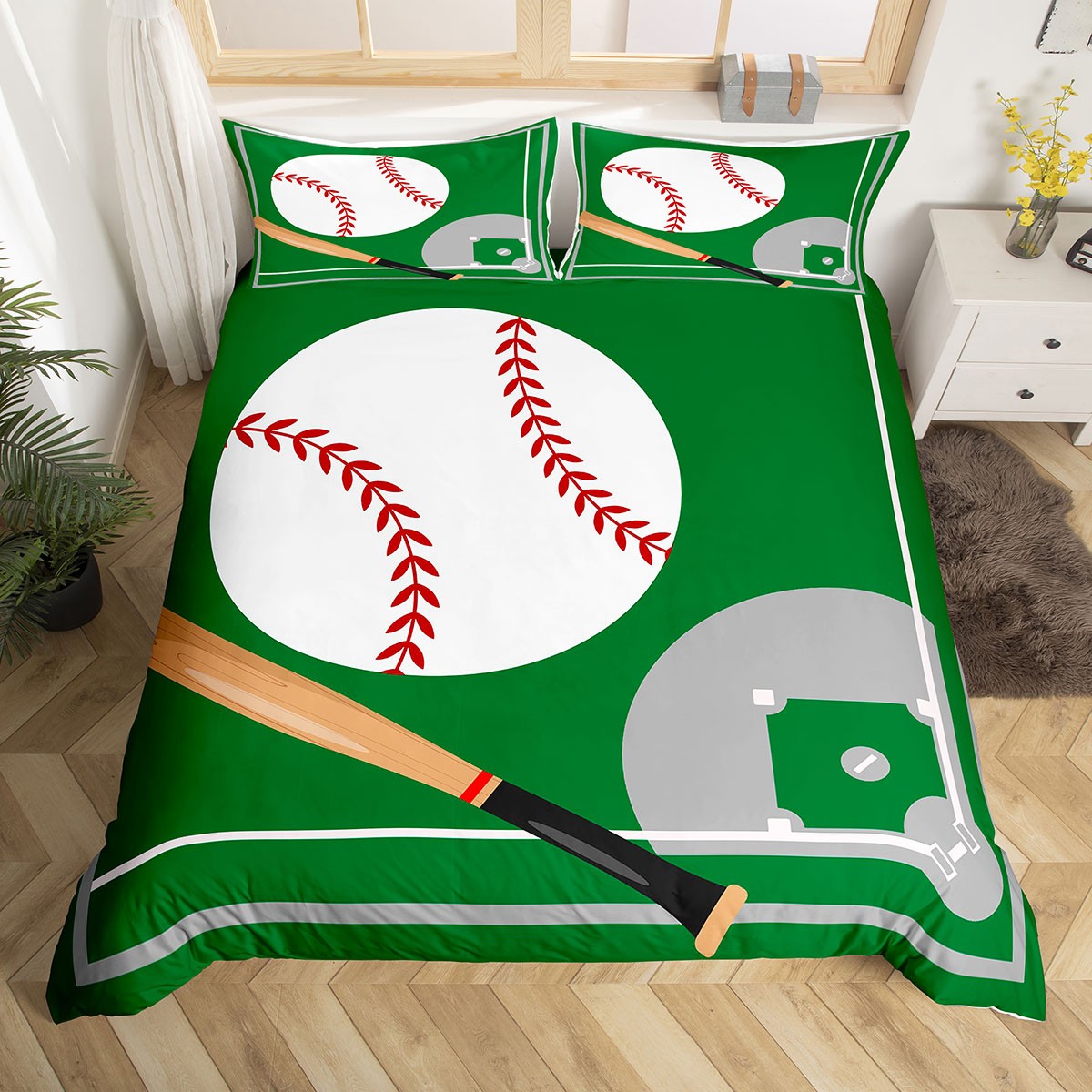 Baseball Duvet Cover Baseball Bedding Set,Sports Themed Duvet Cover ...