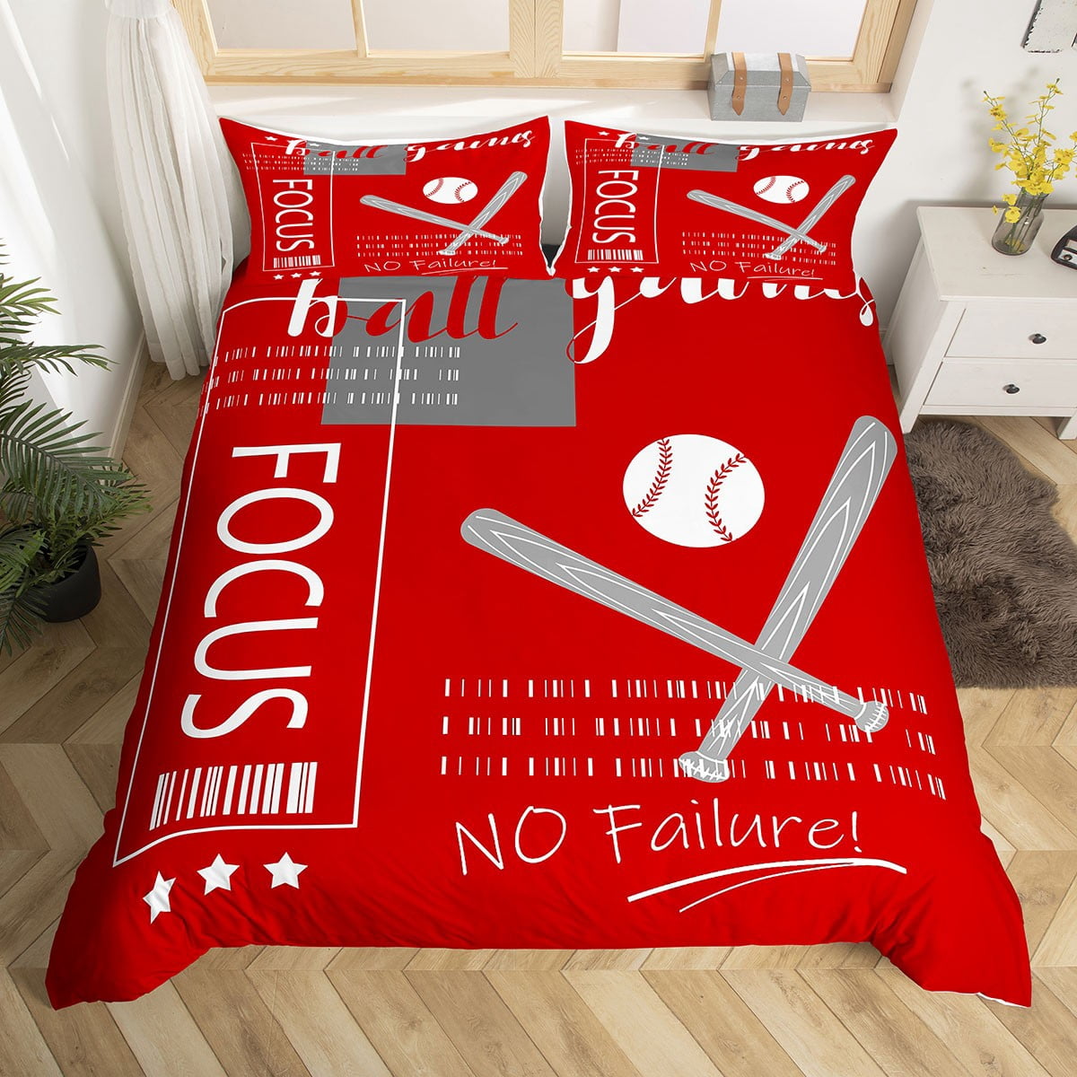 Baseball Duvet Cover Full Size Kids Baseball Sports Bedding Sets for ...