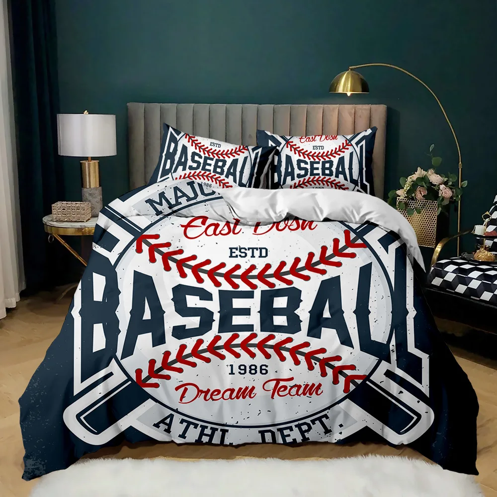 Baseball Duvet Cover Set Baseball Bat Bedding Set for Kids Teens 3D ...