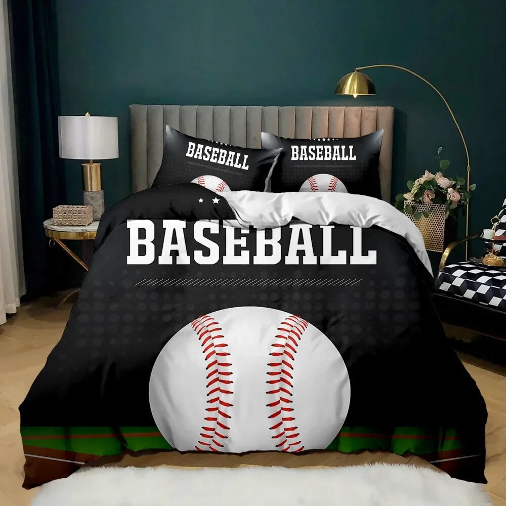 Baseball Duvet Cover Set Baseball Bat Bedding Set for Kids Teens 3D ...