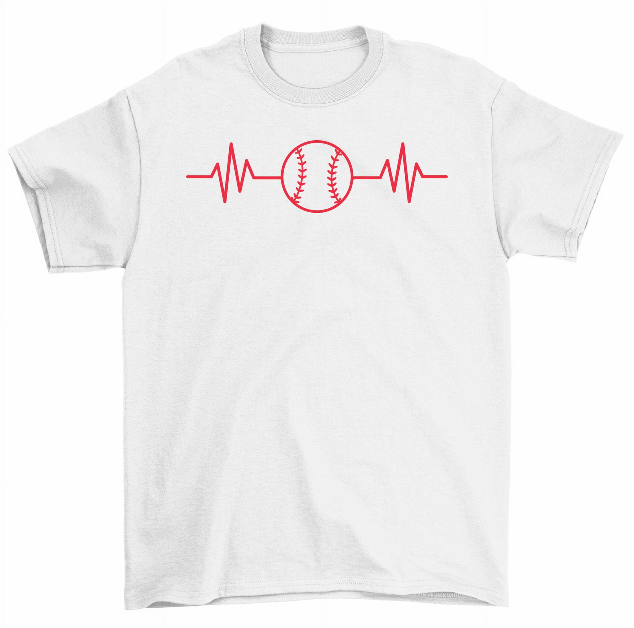 Baseball EKG Heartbeat T-Shirt Men Women - Walmart.com