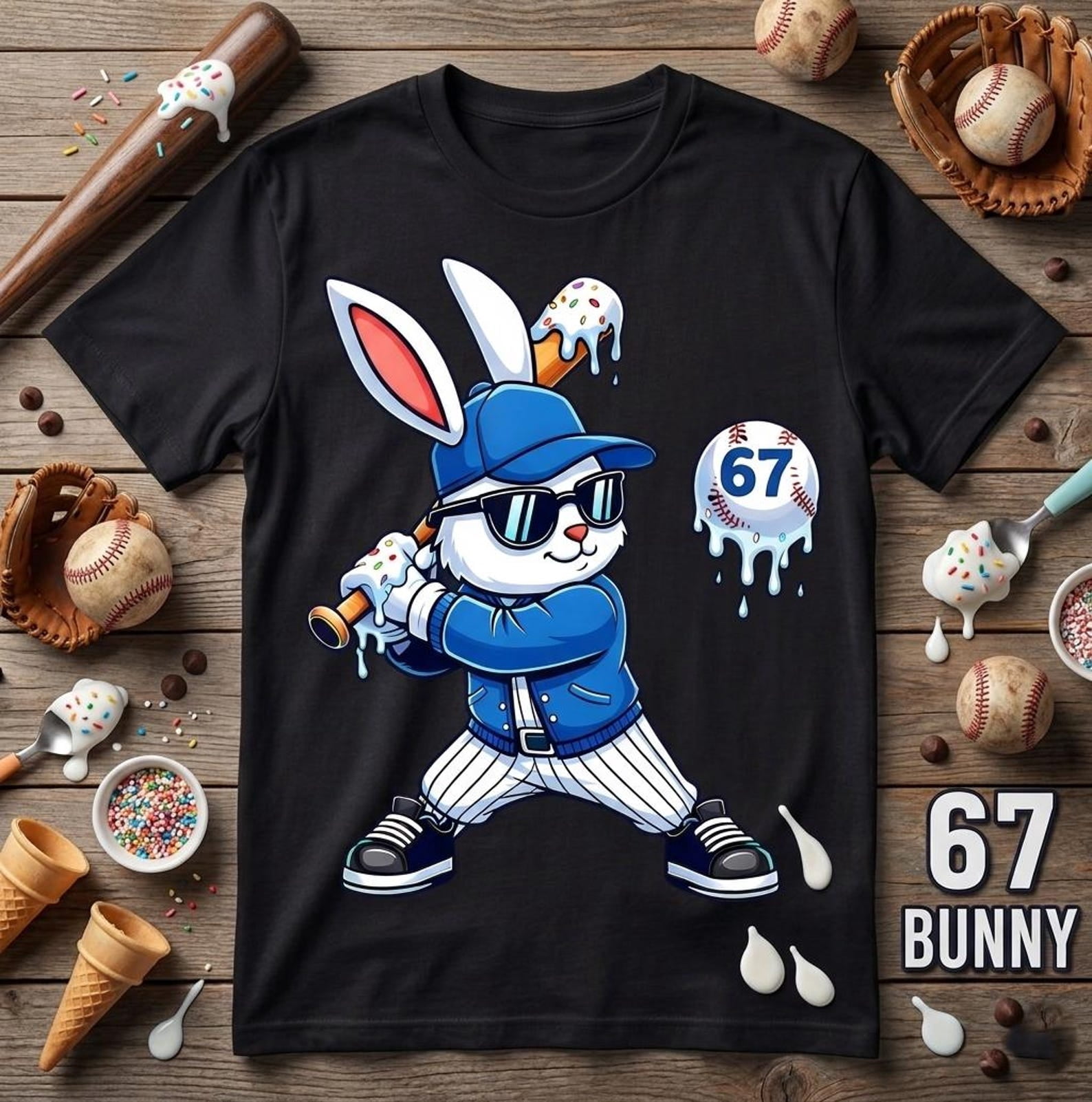 Baseball Easter Bunny Shirt, Drip Bunny Sport Graphic Tee, Rabbit ...