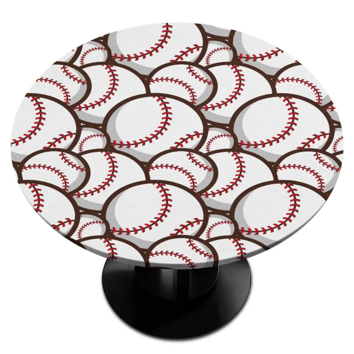 Baseball Elastic Fitted Edged Round Tablecloth Waterproof Table Cover ...