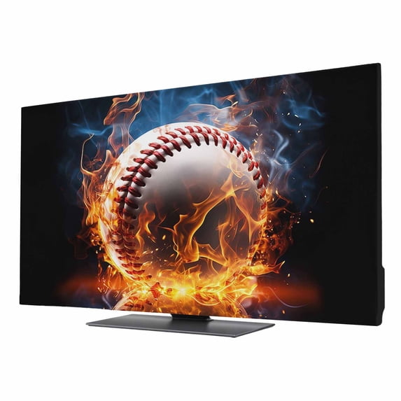 Baseball Elastic Indoor TV Cover 24" Dust Protector, Stretch Fabric ...