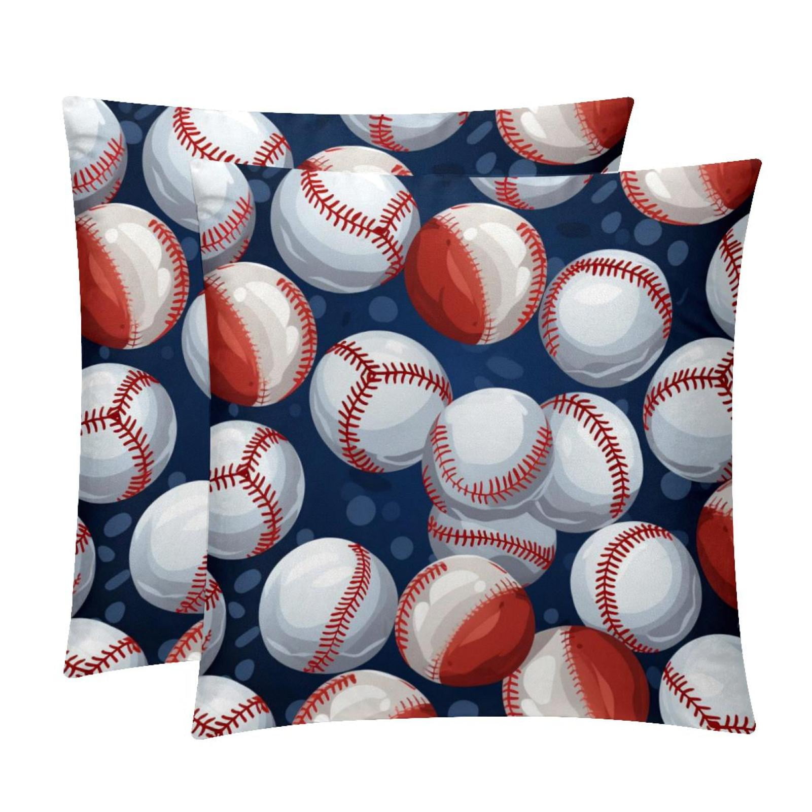Baseball Elegant Velvet Decorative Bed Pillow Covers Throw Pillows Set ...