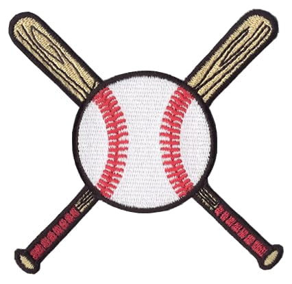 Baseball Embroidery Patch, Crossed Bats And Baseball Iron On Sew On ...