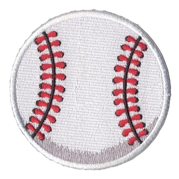 Baseball Embroidery Patch, Round White Baseball Iron On Sew On Patch ...