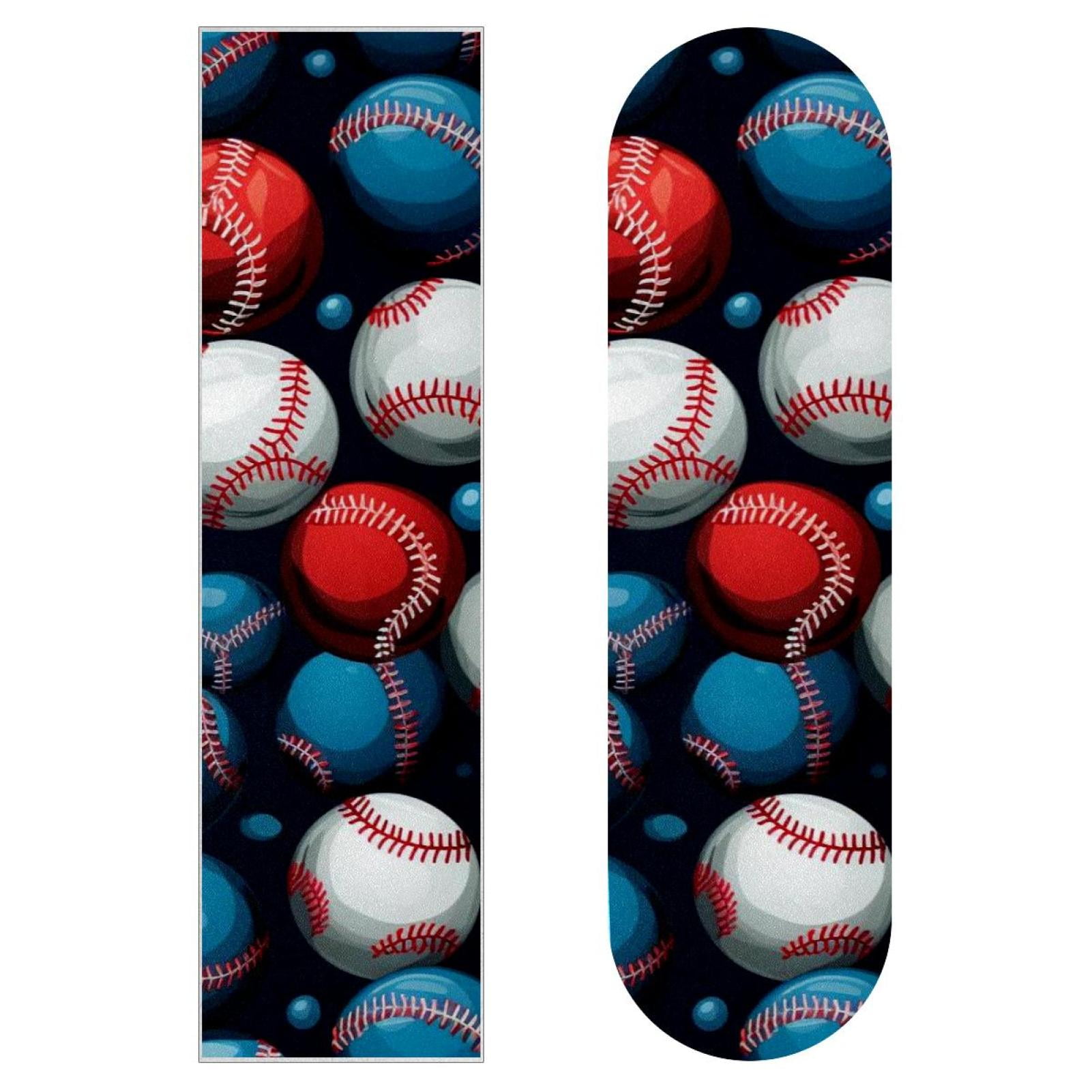 Baseball Emery Surface PVC Back Skateboard Grip Tape Stickers (Pack of ...