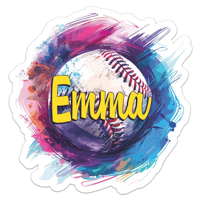 Baseball Emma Sticker Phone Decal Water Bottle Stickers Car Decals ...