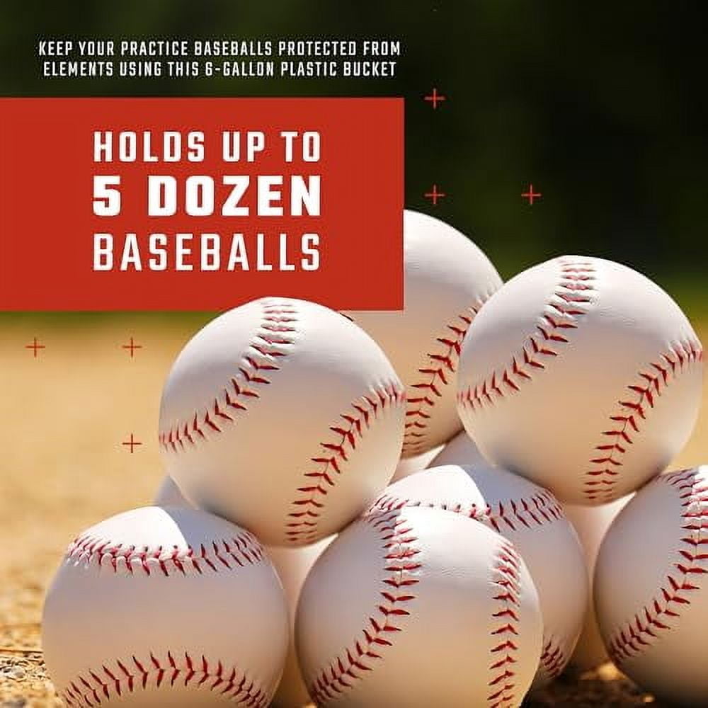 Baseball Express Baseball Bucket with Padded Seat, 6-Gallon Empty ...