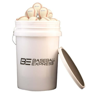 BUCKET W/PADDED LID & 3 DOZEN LEATHER BASEBALLS - Walmart.com