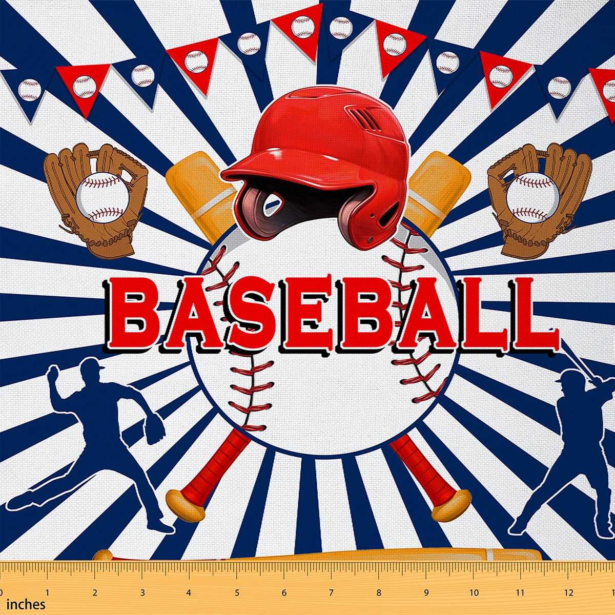 Baseball Fabric By The Yard,Sports Game Lover Upholstery Fabric ...