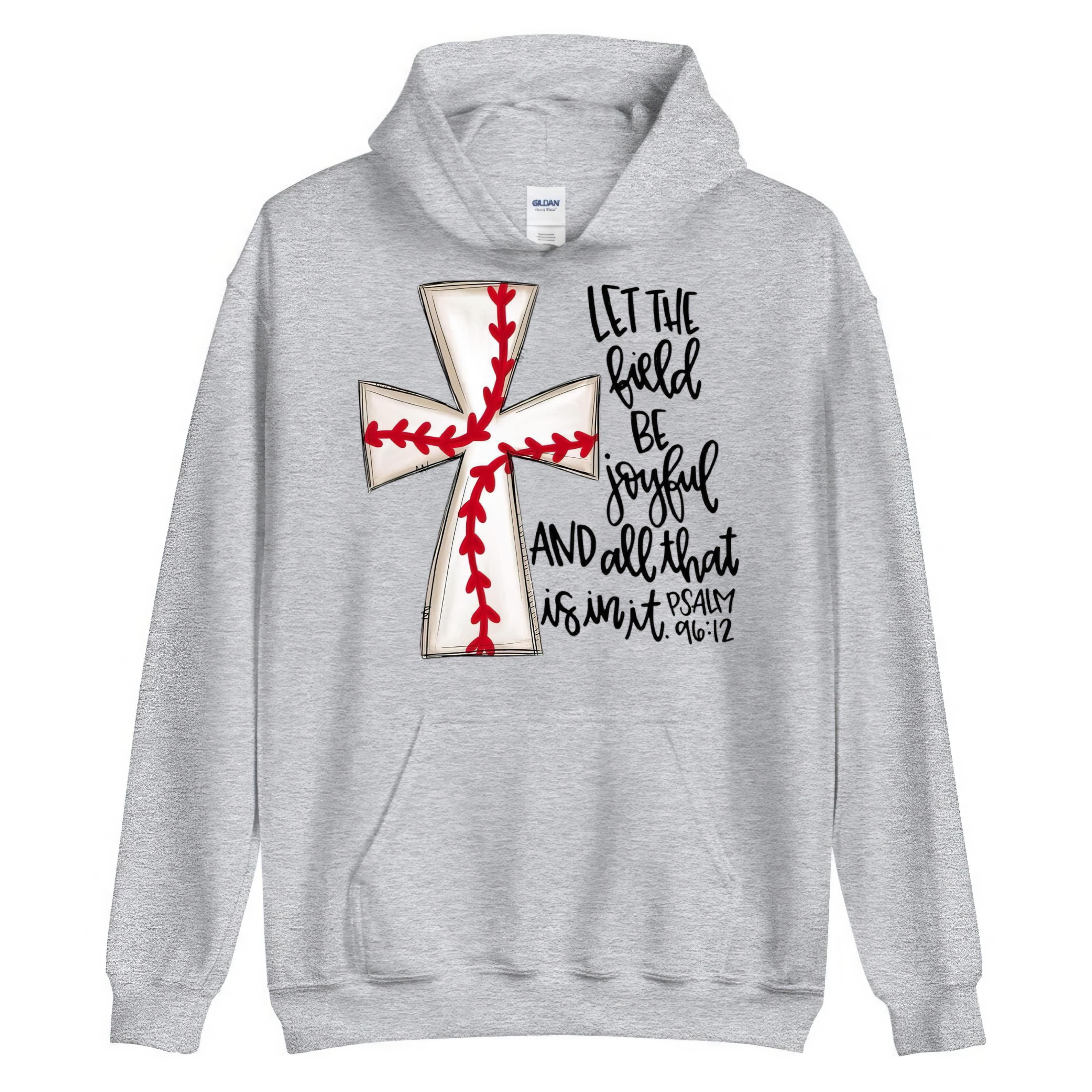 Baseball Faith Cross Shirt, Let the Field Be Joyful Bible Verse Tee ...