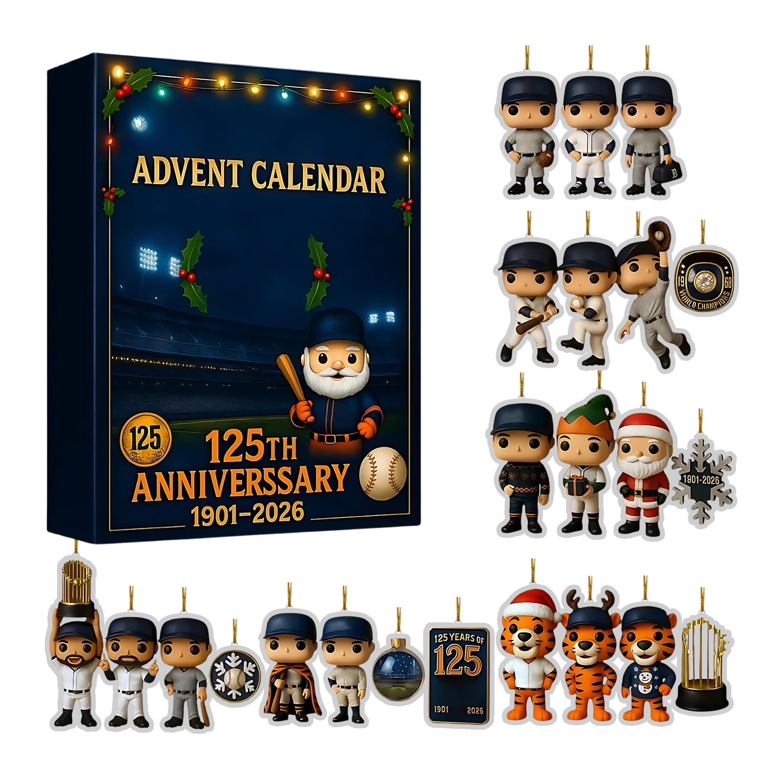 Baseball Fan Advent Calendar 2025 · 24 Collectible Ornaments of Stadium ...