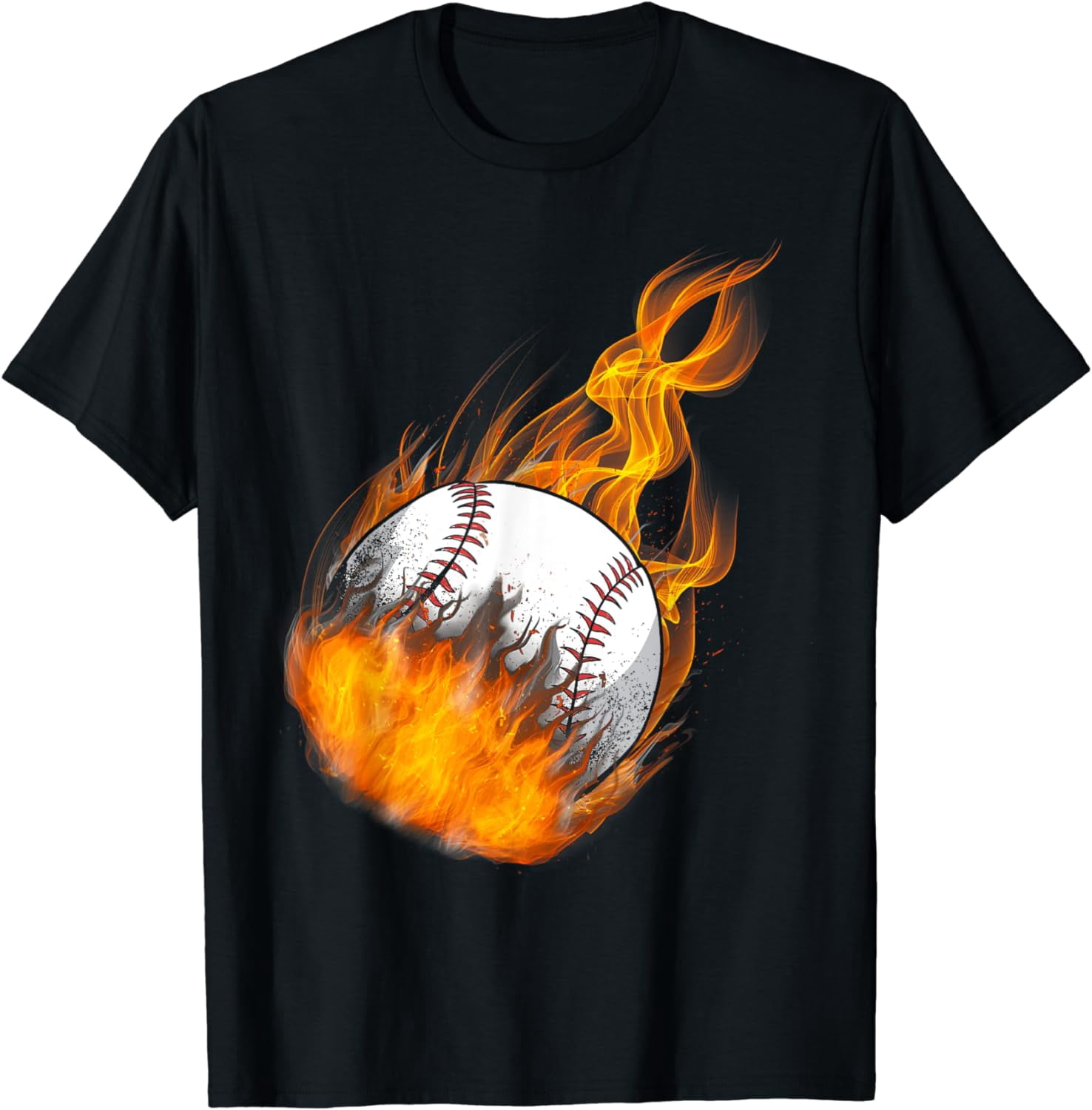 Baseball Fan Fire Vintage T-Shirt - Walmart.com