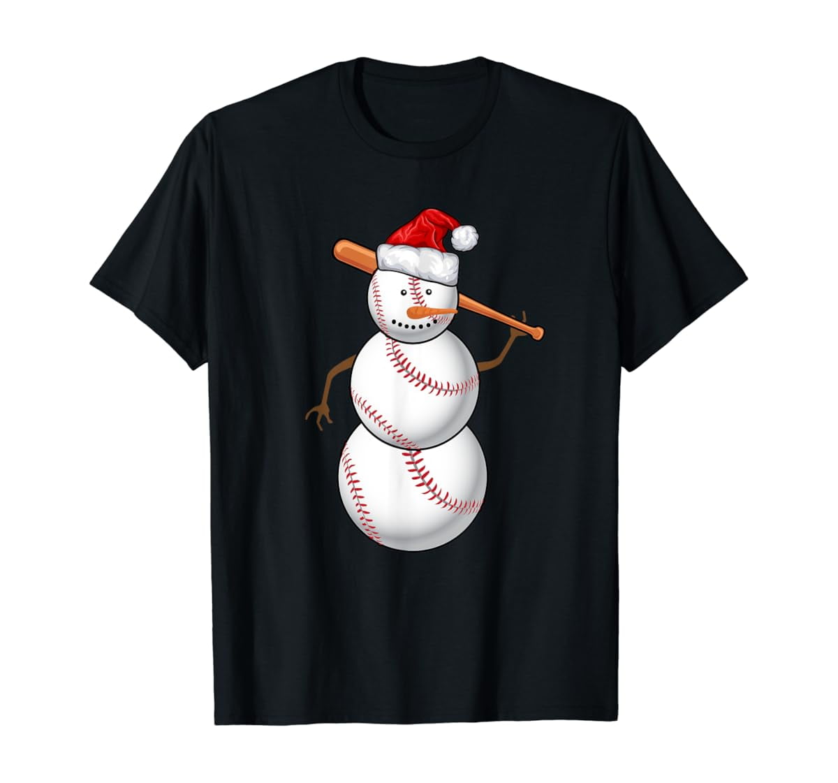 Baseball Fan Snowman T-Shirt - Walmart.com
