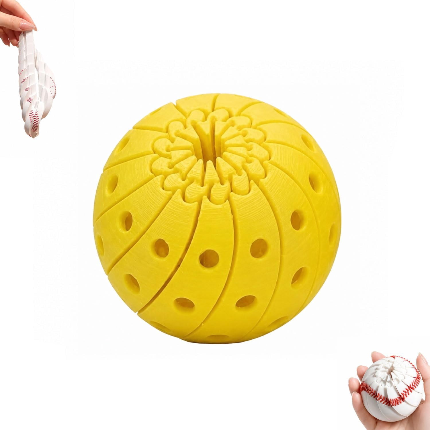 Baseball Fidget Ball, 3D Printed Fidget, Stress Relief Desk with Smooth ...