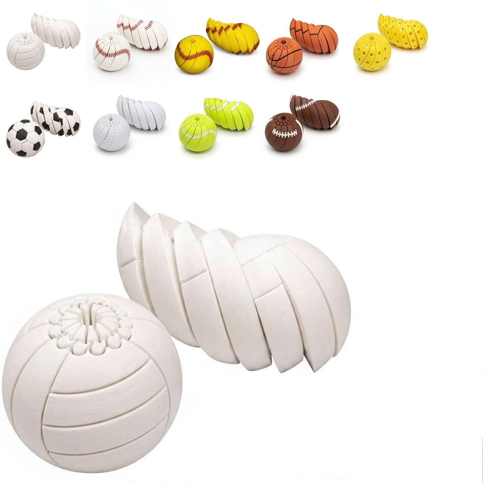 Baseball Fidget Ball, 3D-Printed Multi Texture Handheld Fidget Sphere ...