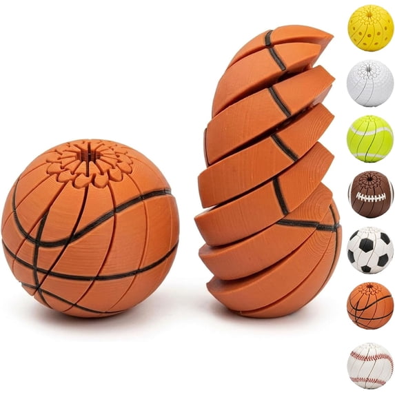 Baseball Fidget Ball, 3D Printed Twist and Turn Stress Relief Desk ...