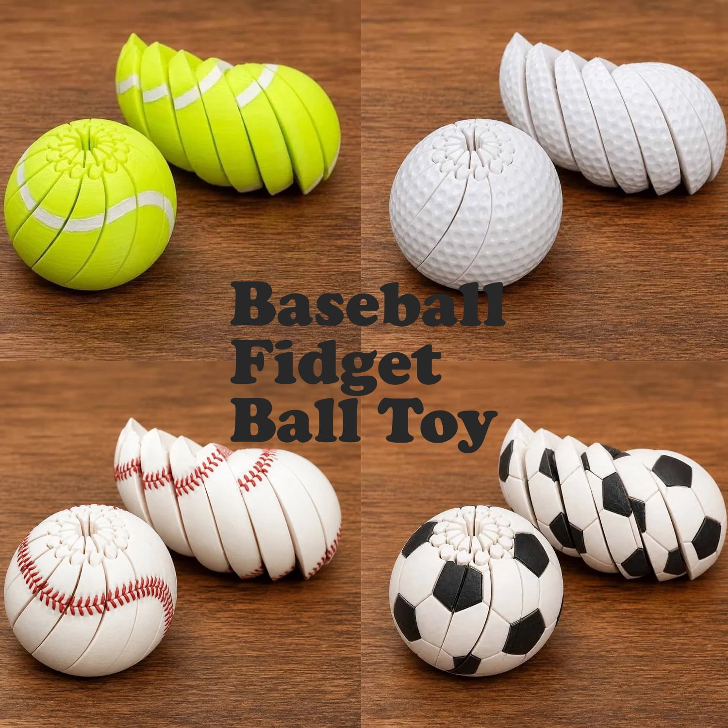 Baseball Fidget Stress Ball Toy – 3D Printed Realistic Baseball with ...