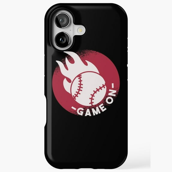 Baseball Fire Ball Action Art Design Phone Case with iPhone 17 11 12 13 ...