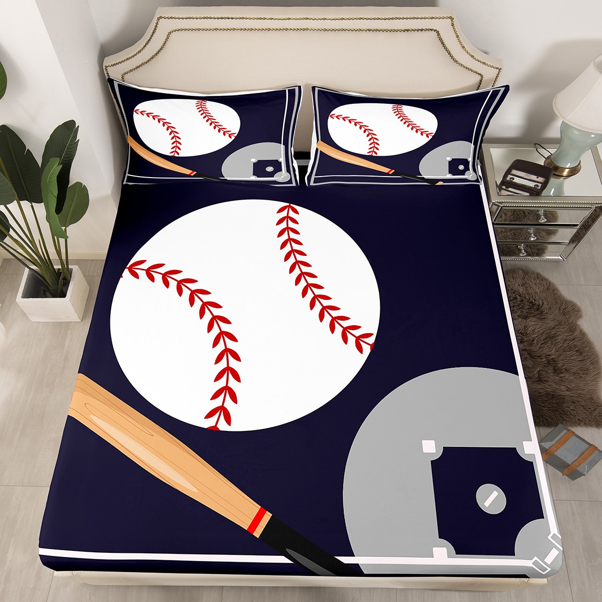 Baseball Fitted Sheet Twin Size Baseball Bedding Set Teens,Sports ...
