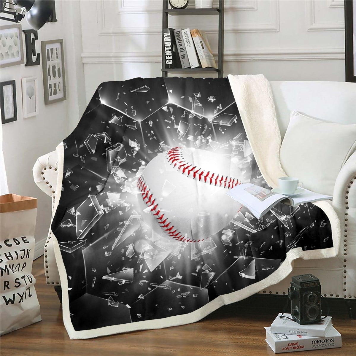 Baseball Fleece Blanket Baseball Blanket Twin Size for Teens Bedroom ...