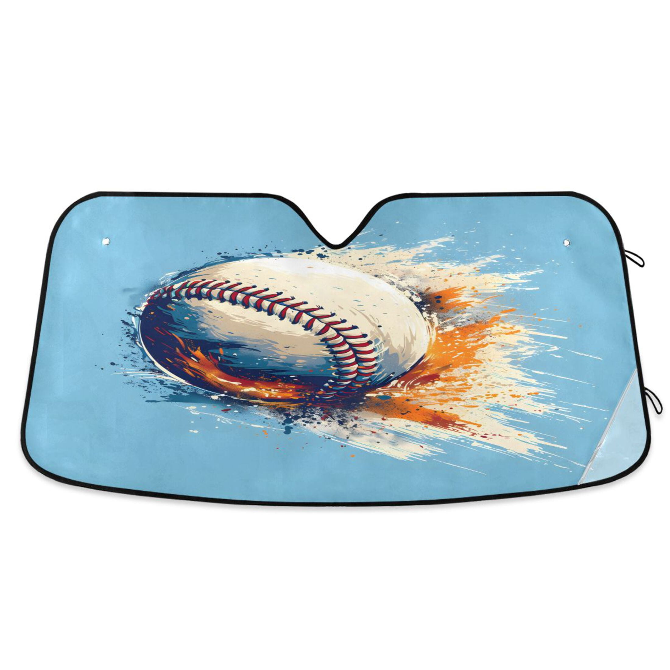 Baseball Flies in Lightning Speed Windshield Sun Shade Automobile Visor ...