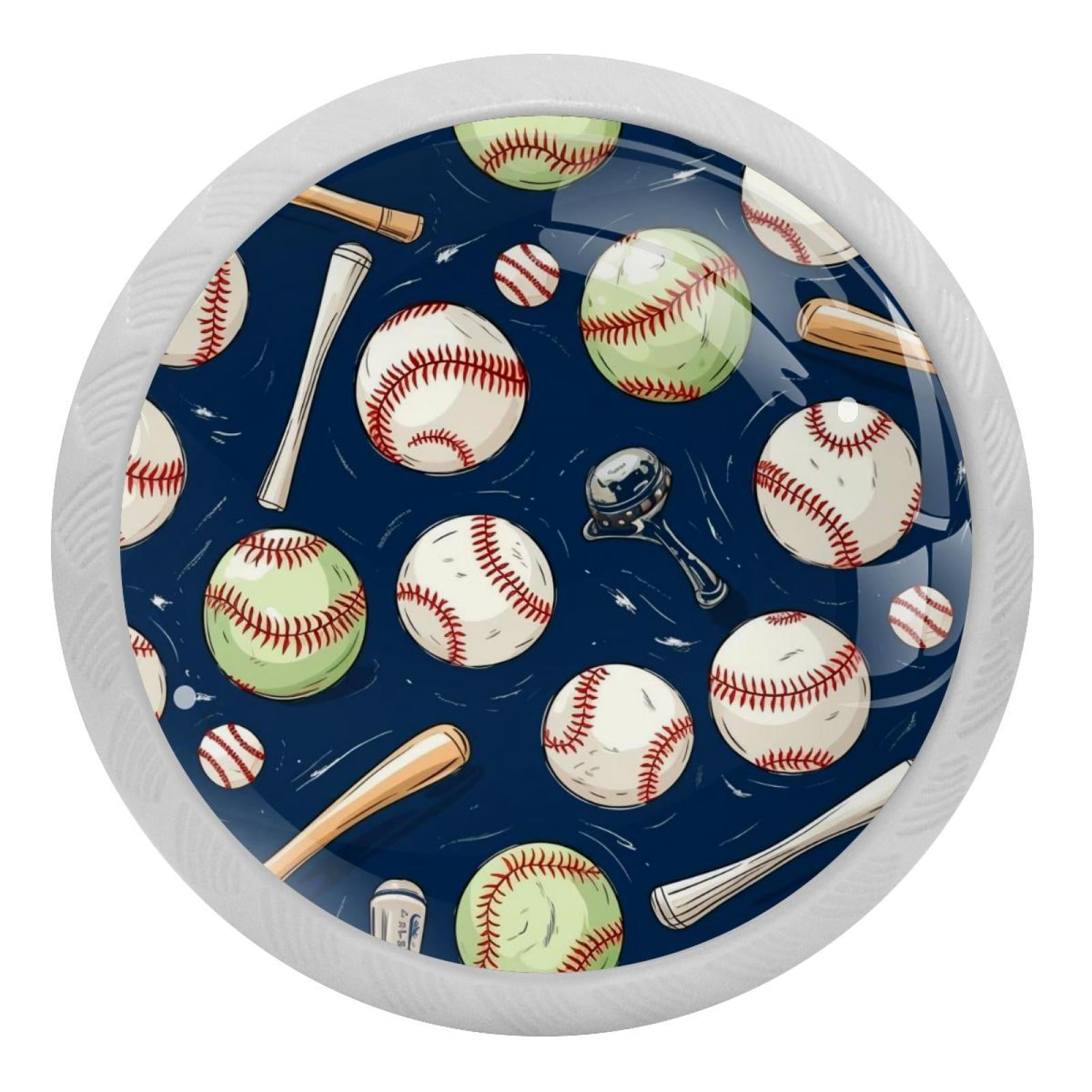 Baseball Fluorescent Drawer Pulls: Round 4-Pack - Glow-in-the-Dark ...