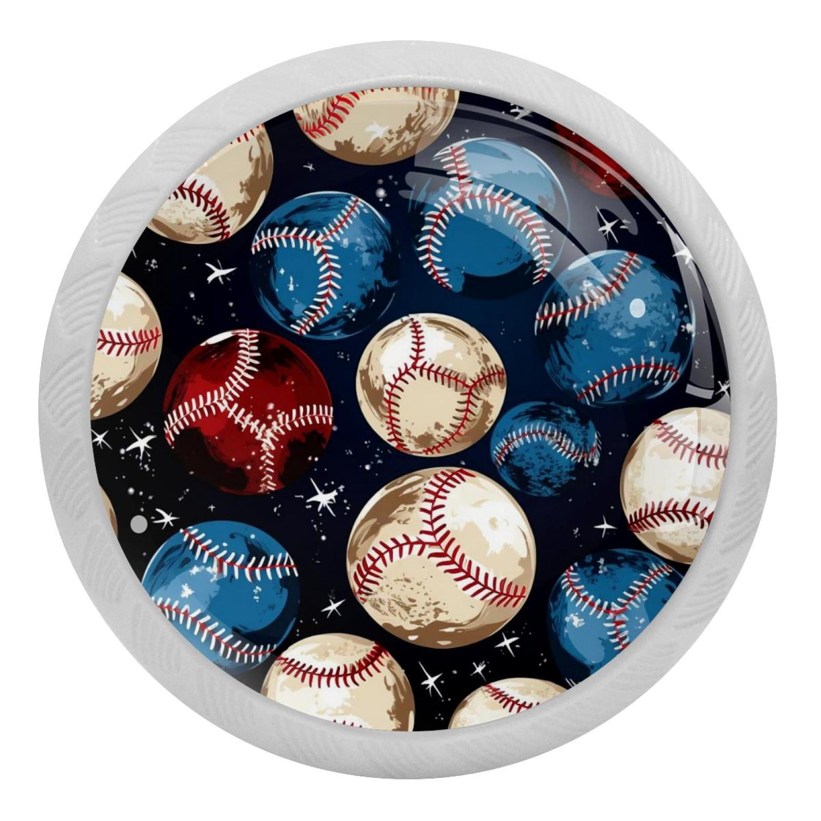 Baseball Fluorescent Drawer Pulls: Round 4-Pack of Glow-in-the-Dark ...