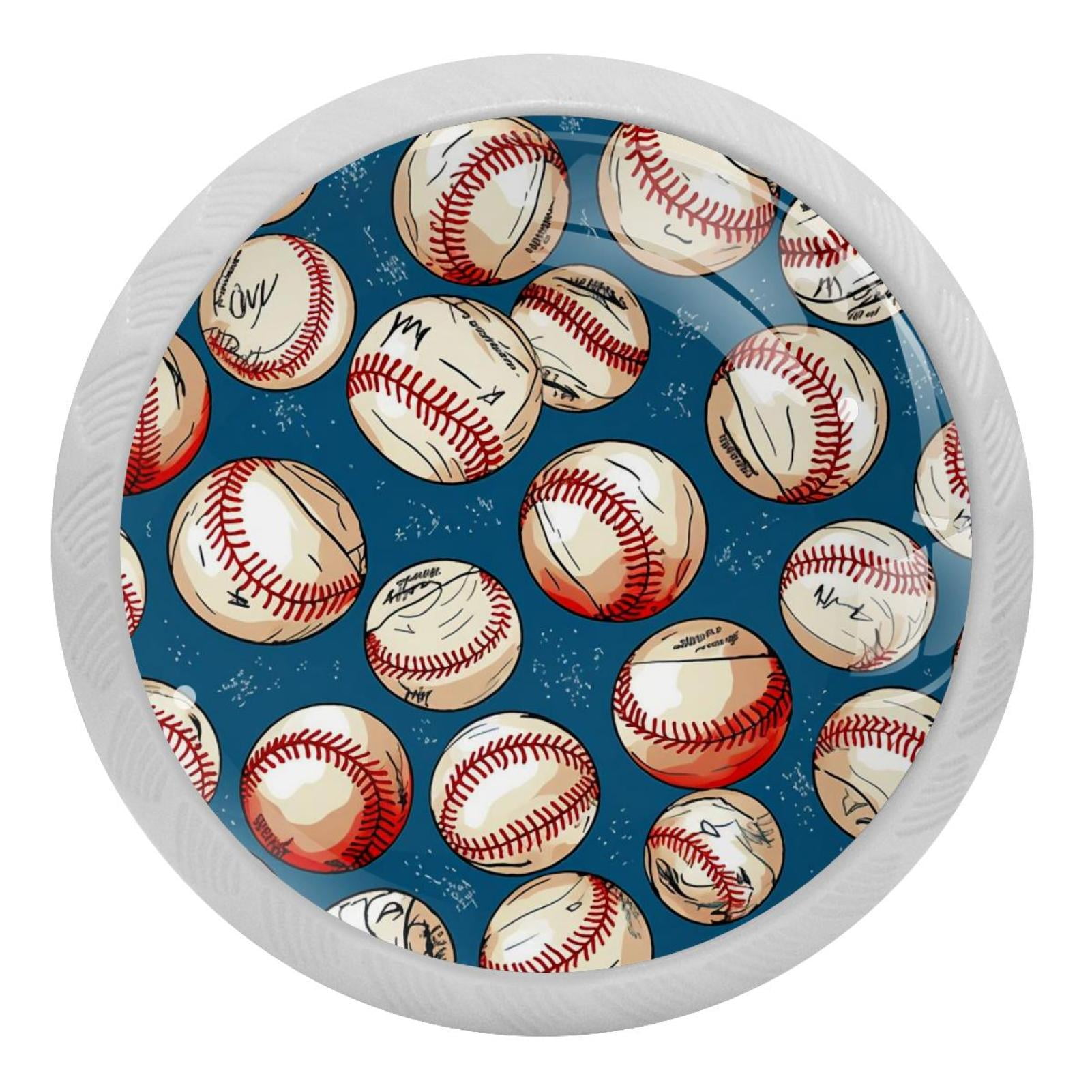 Baseball Fluorescent Drawer Pulls with Screws: Round 4-Pack, Glow-in ...