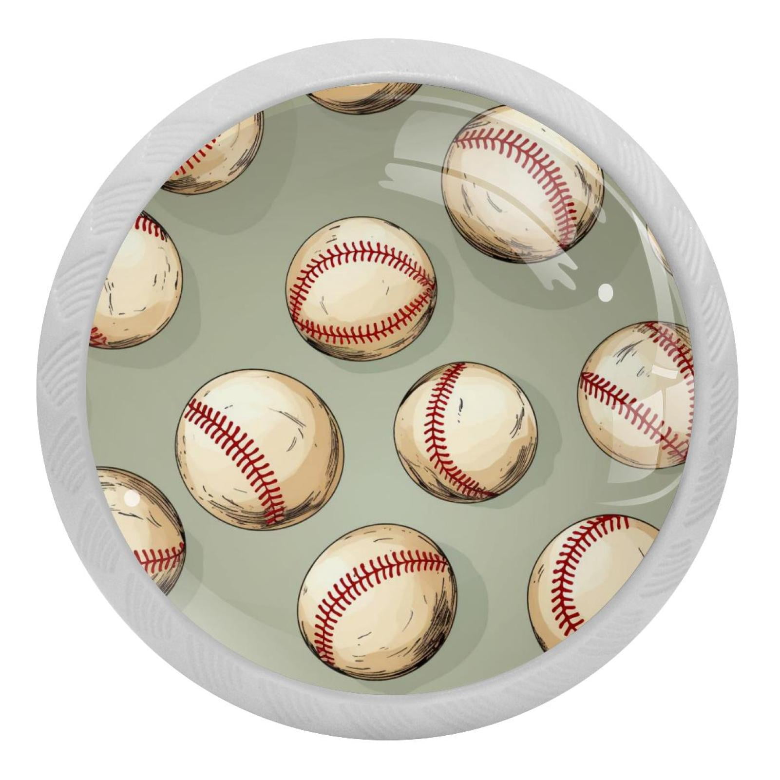 Baseball Fluorescent Drawer Pulls with Screws: Round 4-Pack, Glow-in ...
