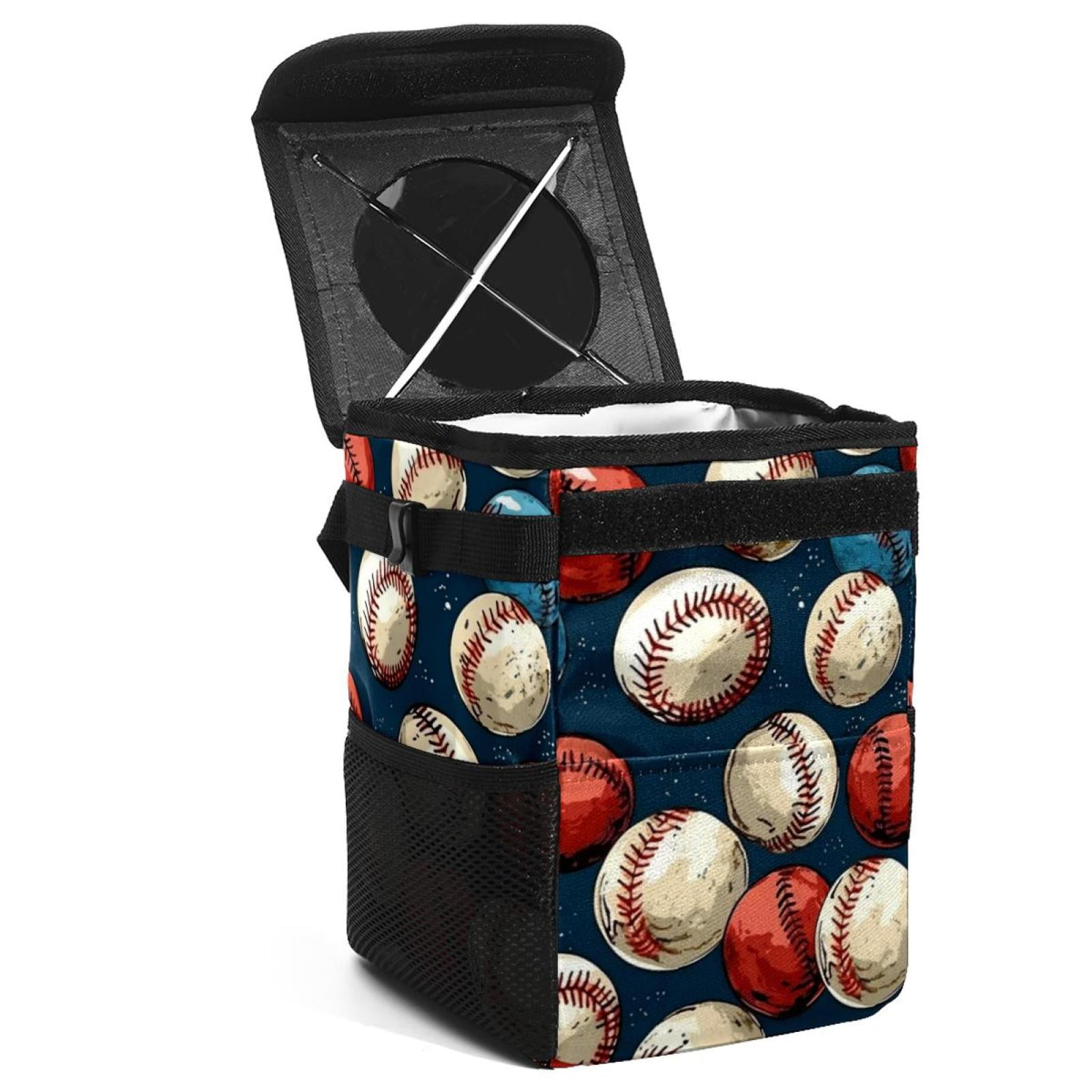 Baseball Foldable Car Garbage Can Trash Can for Car, with Lid, Leak ...