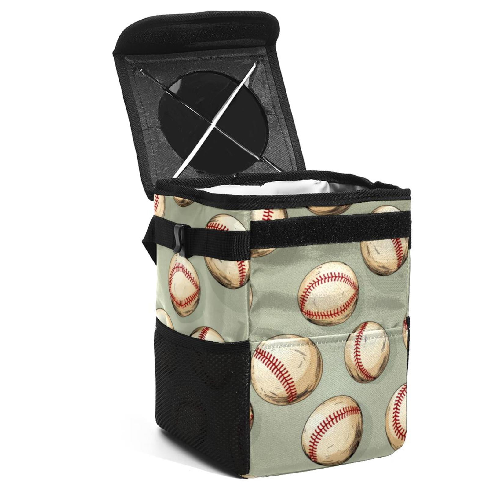 Baseball Foldable Car Garbage Can with Lid, Leak-Proof & Hanging ...