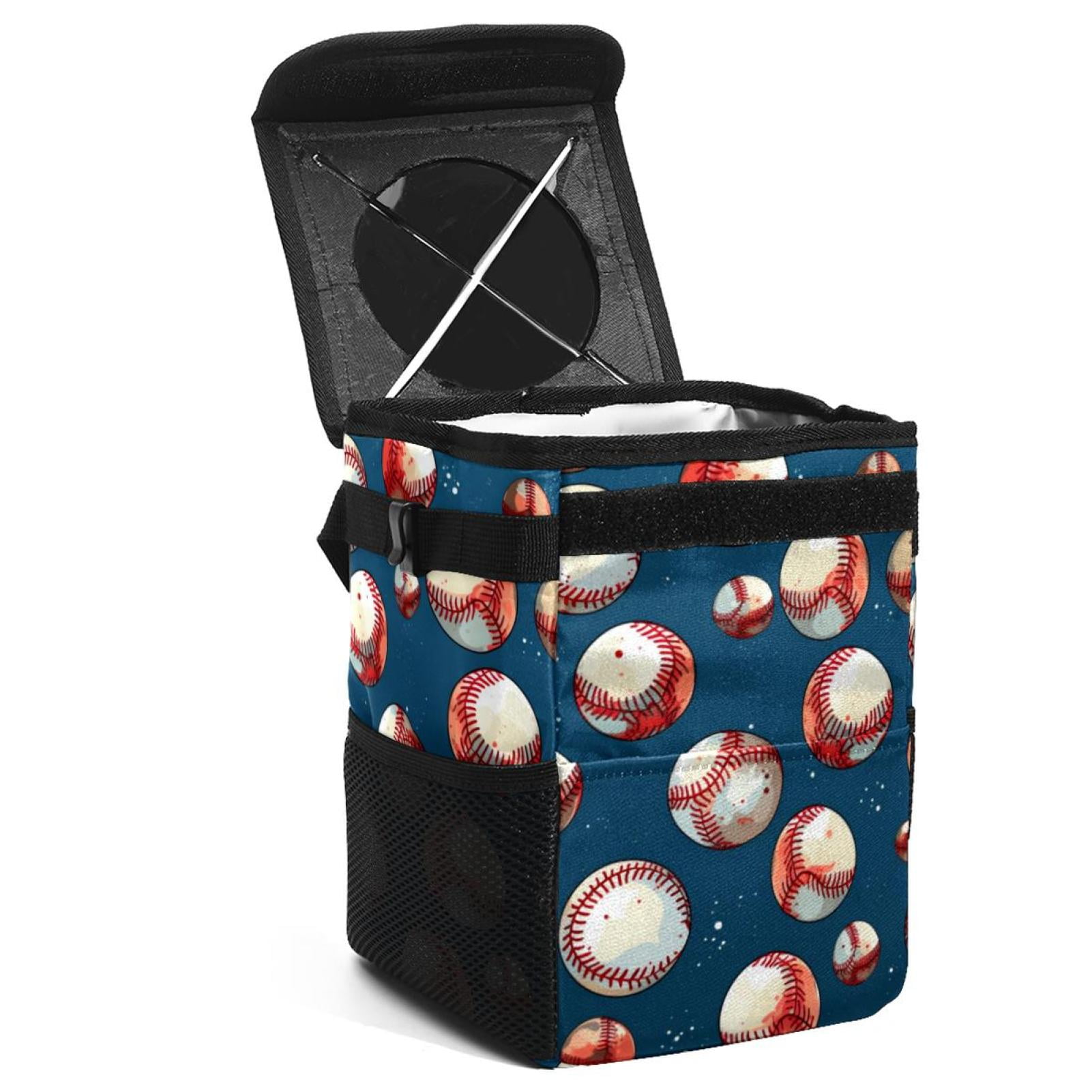 Baseball Foldable Car Garbage Can with Lid, Leak-Proof, and Hanging ...