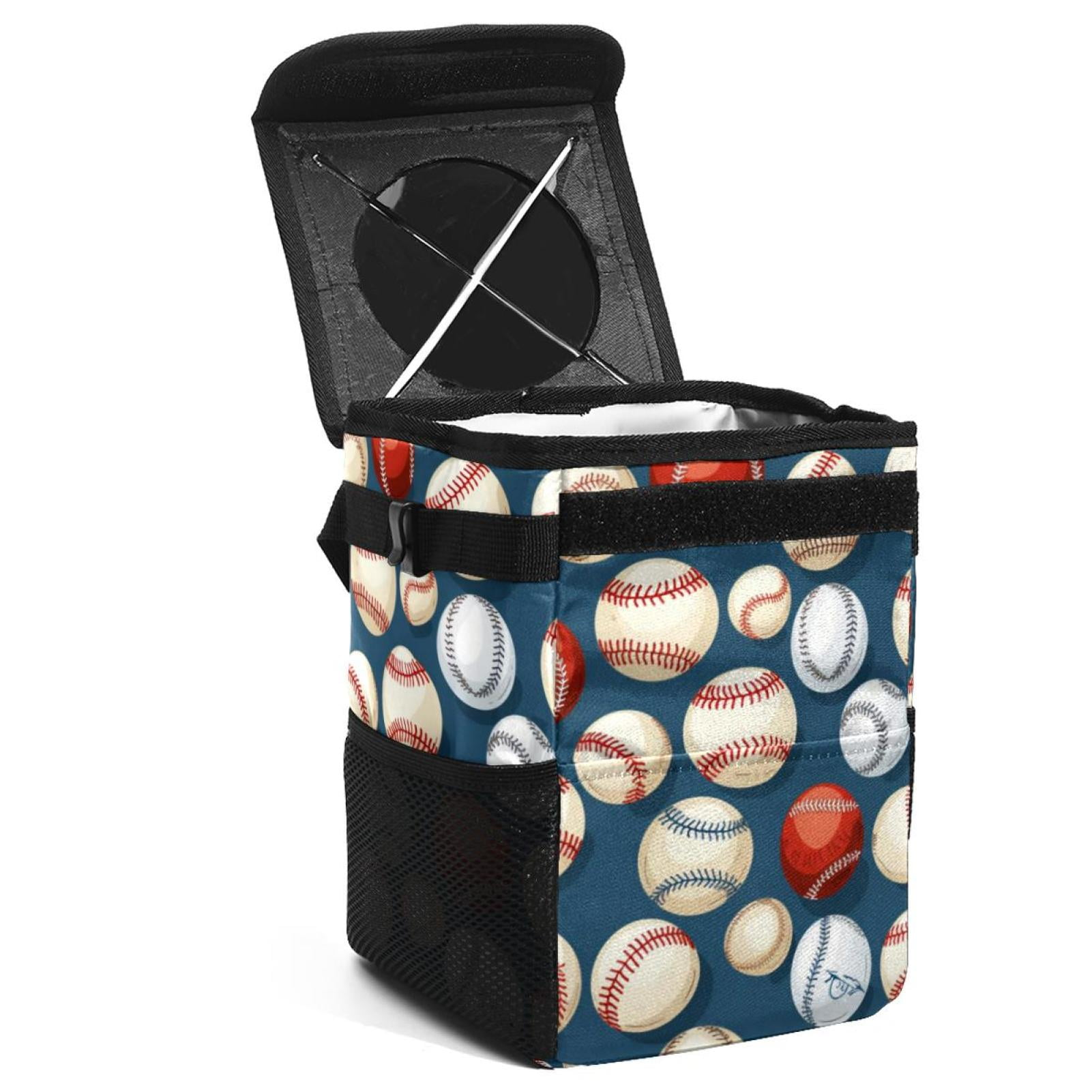 Baseball Foldable Car Garbage Can with Lid and Leak-Proof, Hanging ...