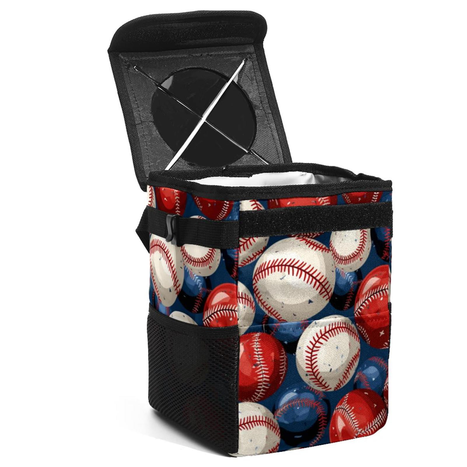 Baseball Foldable Car Trash Can Mini Trash Can with Lid Leak-Proof ...