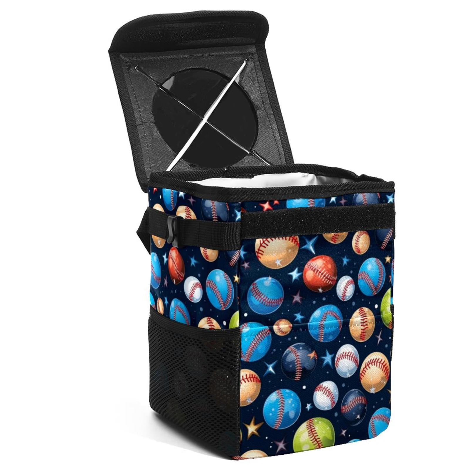 Baseball Foldable Car Trash Can with Lid, Leak-Proof, and Hanging ...