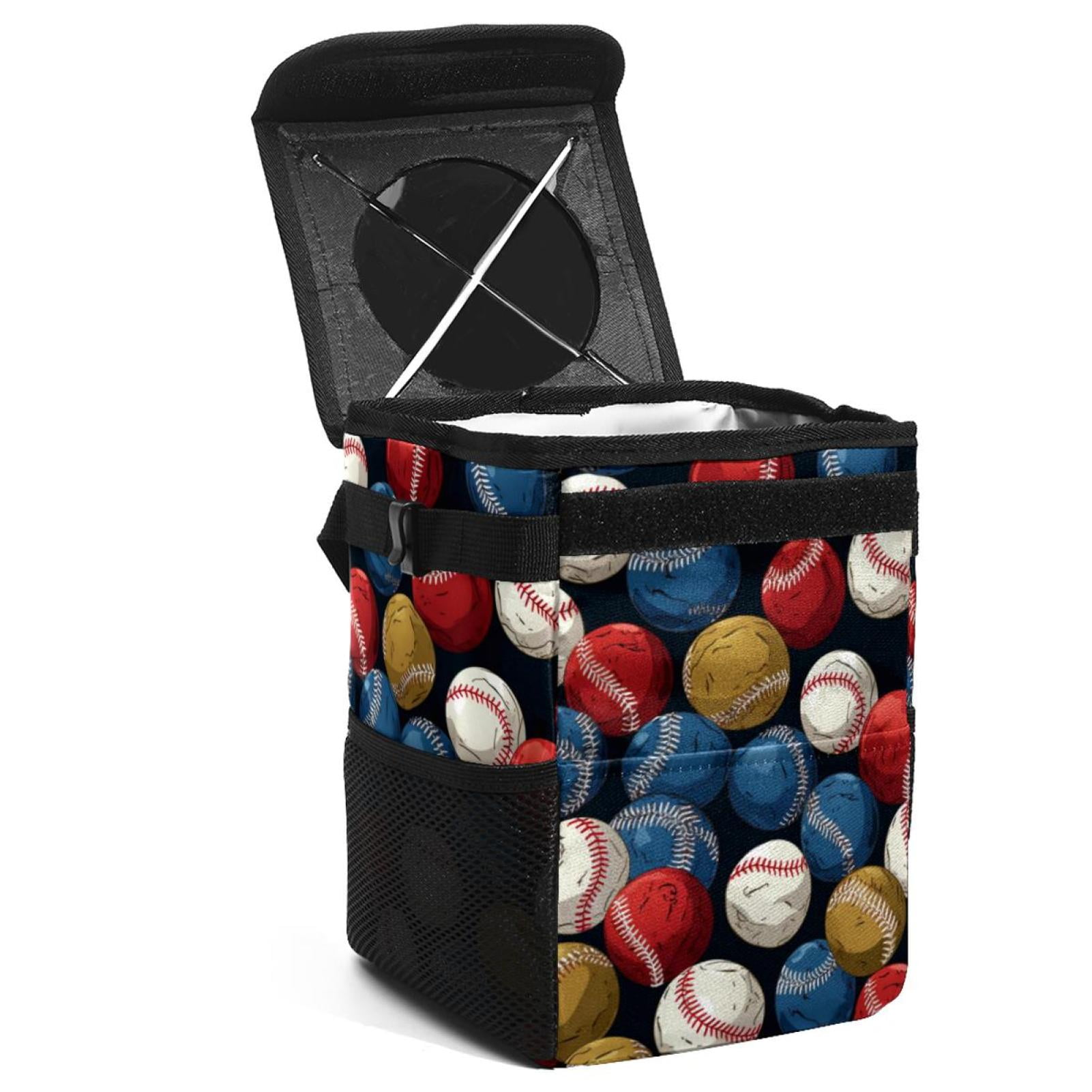 Baseball Foldable Car Trash Can with Lid, Leak-Proof, and Hanging ...