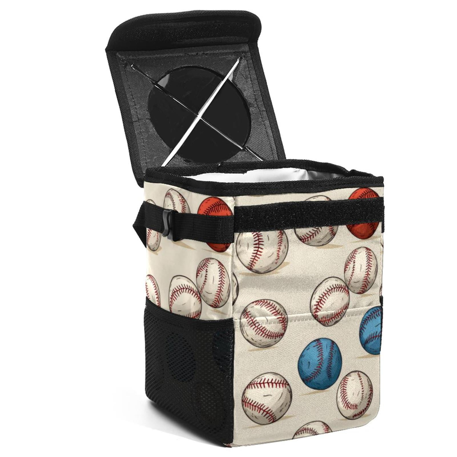 Baseball Foldable Car Trash Can with Lid, Leak-Proof, and Hanging ...